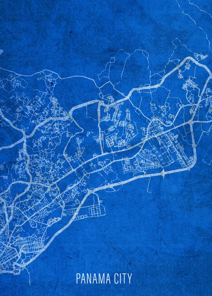 'Panama City Street Map' Poster, picture, metal print, paint by Design ...