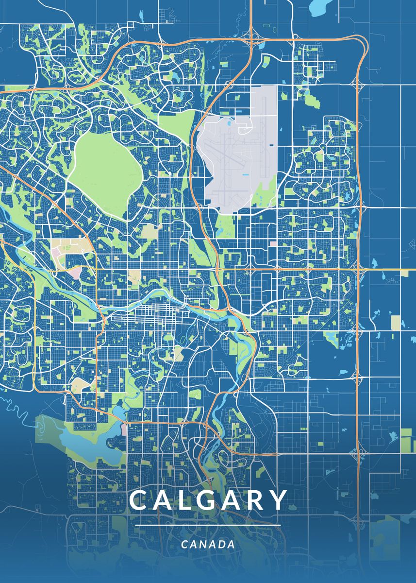 'Calgary Canada' Poster, picture, metal print, paint by MappaMaps ...