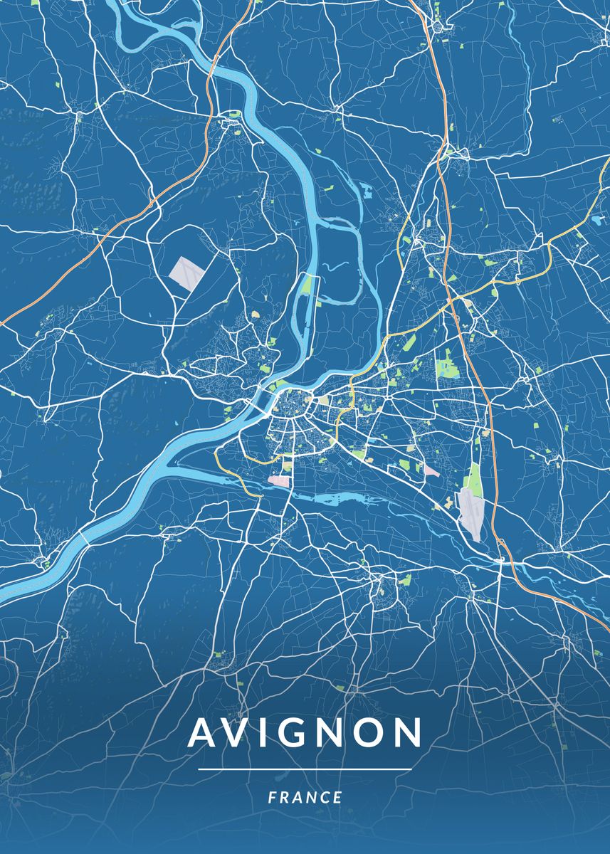 'Avignon France' Poster, picture, metal print, paint by MappaMaps ...