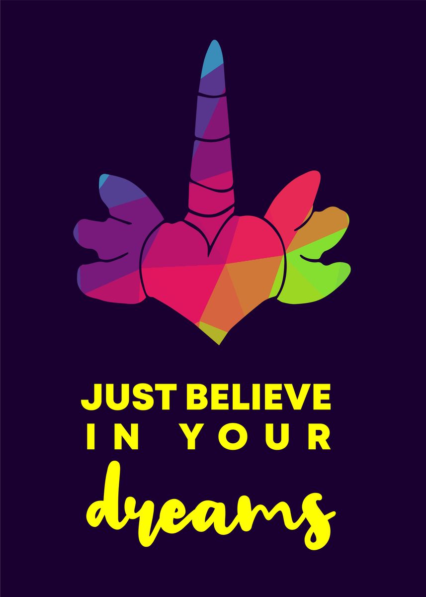 'Unicorn Dreams 3' Poster, picture, metal print, paint by Maricris M ...