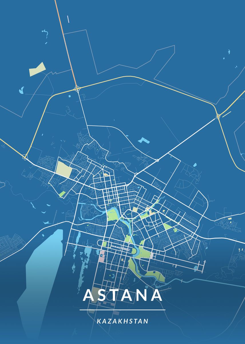 'Astana Kazakhstan' Poster, picture, metal print, paint by MappaMaps ...