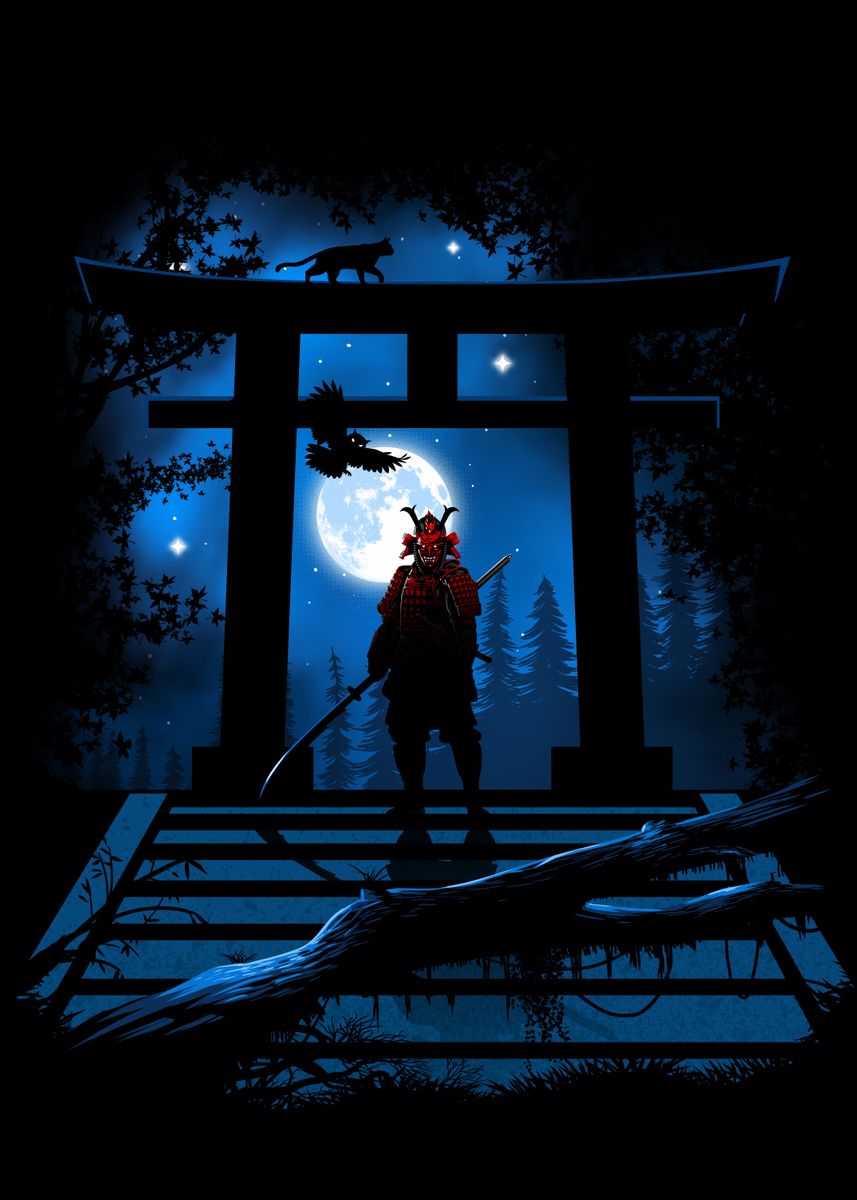 'Samurai Torii' Poster by Alberto Perez | Displate