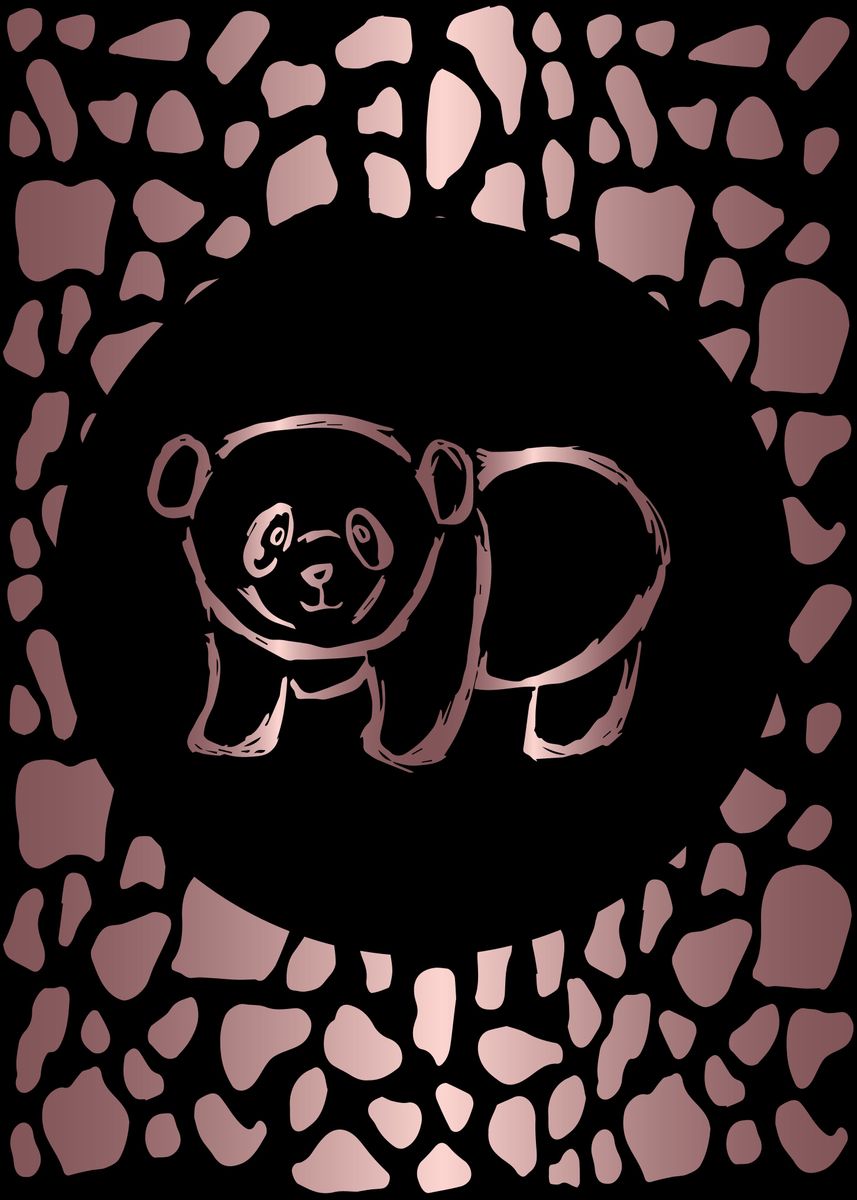 'Rose Gold Panda 6' Poster, picture, metal print, paint by Maricris M ...