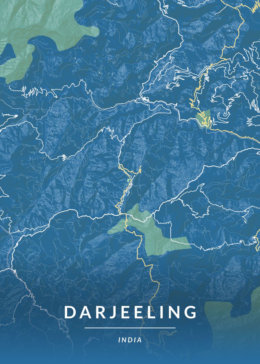 'Darjeeling India' Poster, picture, metal print, paint by MappaMaps ...