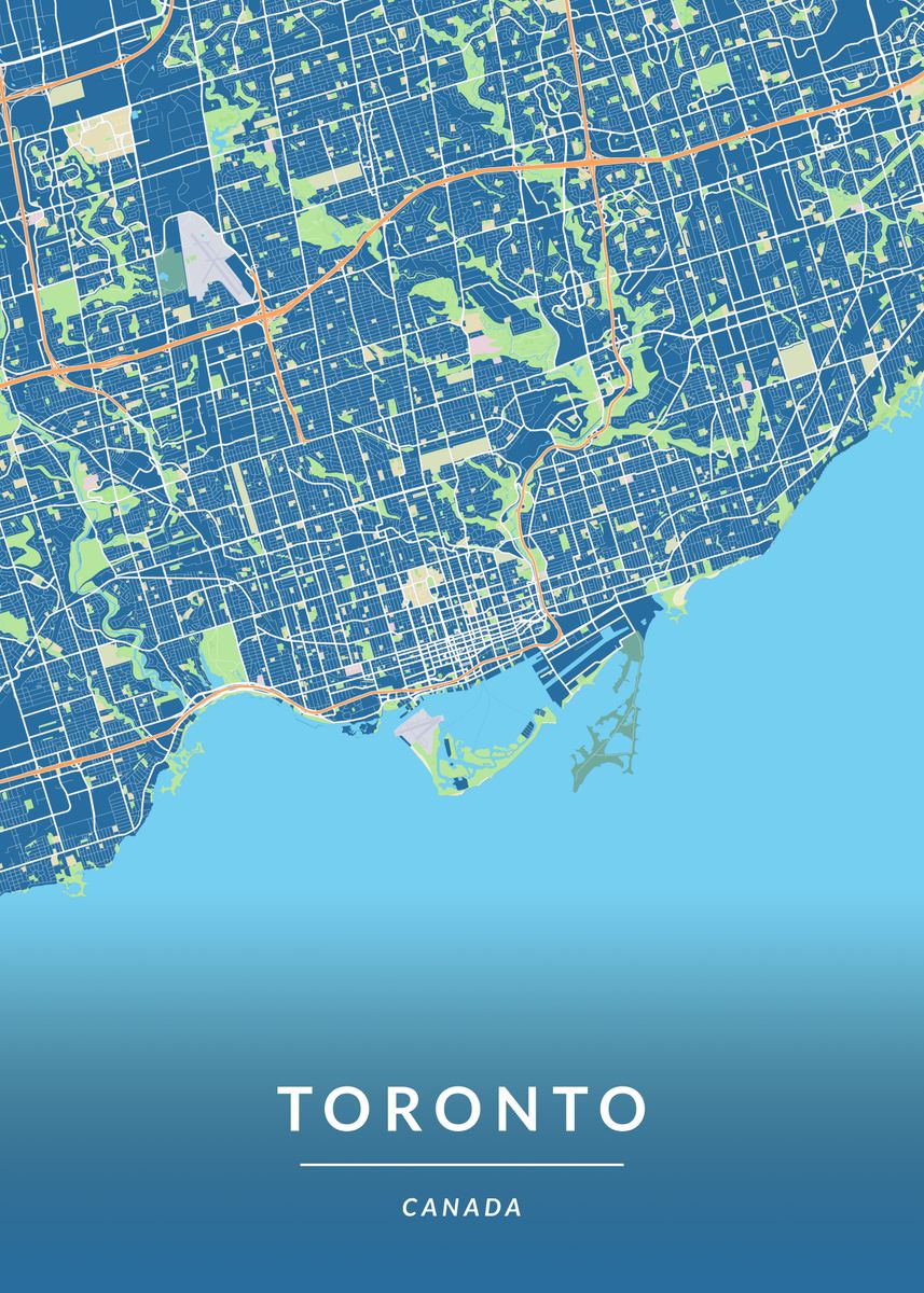 'Toronto Canada' Poster, picture, metal print, paint by MappaMaps ...
