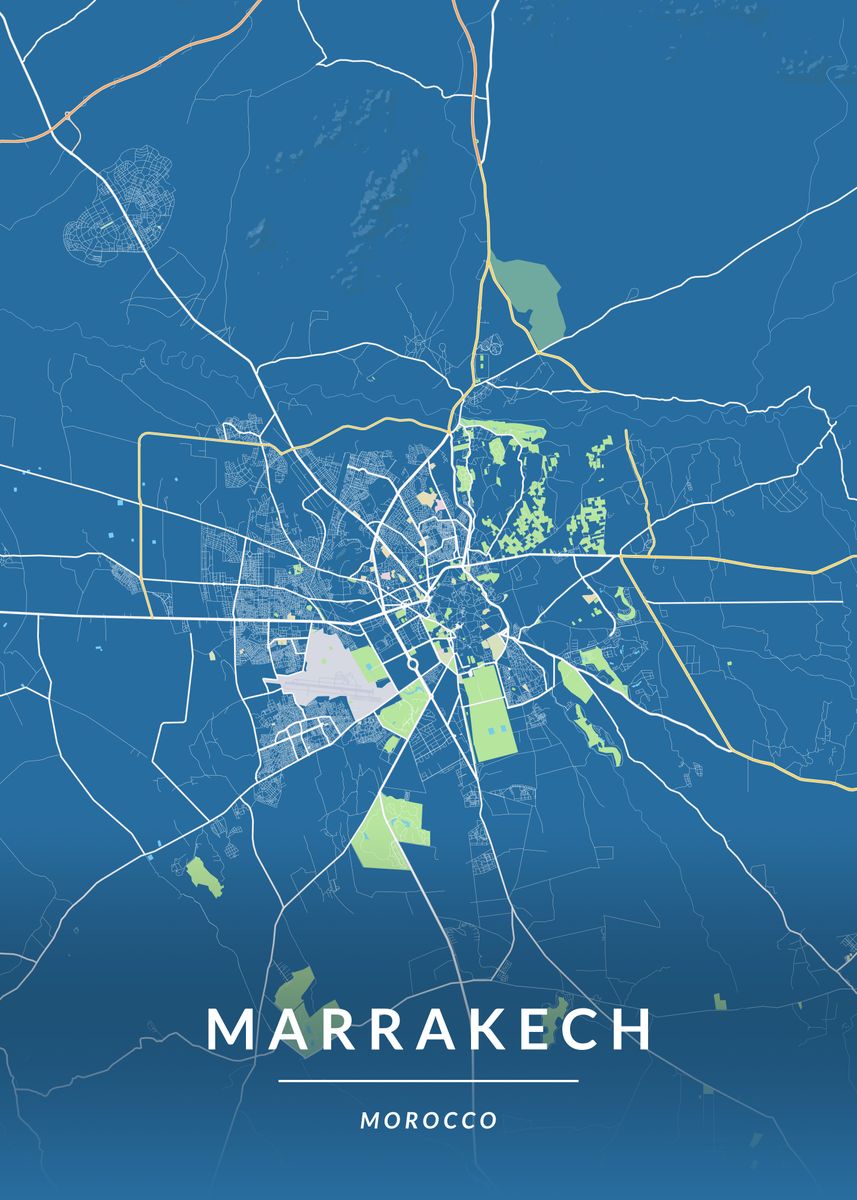 'Marrakech Morocco' Poster, picture, metal print, paint by MappaMaps ...
