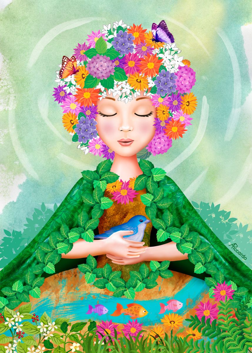 'Lady Nature' Poster, picture, metal print, paint by Andrea Piccardo ...