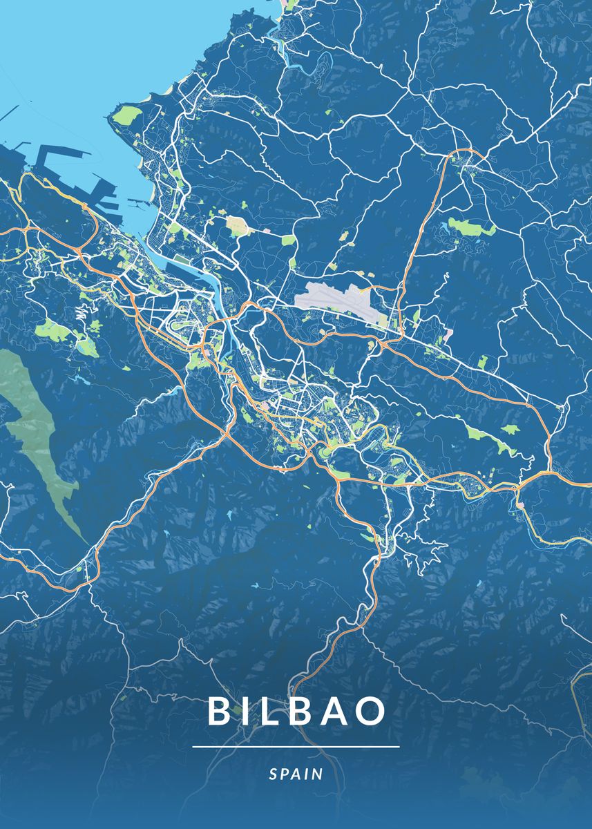 'Bilbao Spain' Poster by MappaMaps | Displate