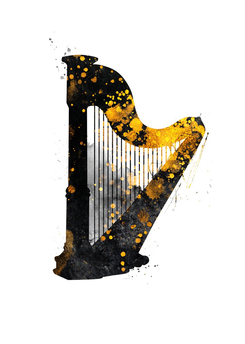 'Harp music art' Poster, picture, metal print, paint by JBJart Justyna ...