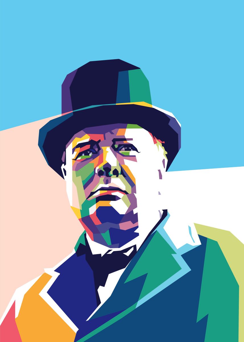 'Winston Churchill' Poster, picture, metal print, paint by Asrorie ...