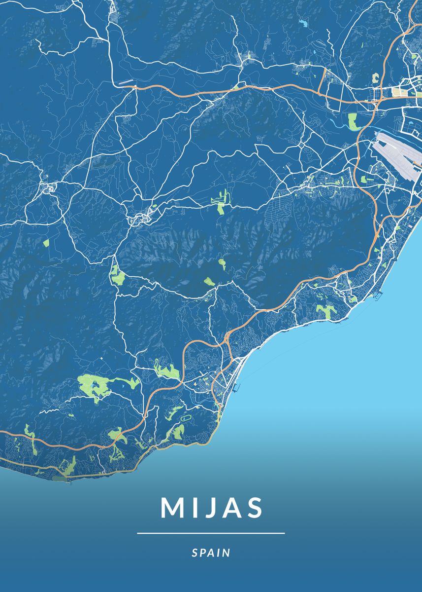 'Mijas Spain' Poster by MappaMaps | Displate
