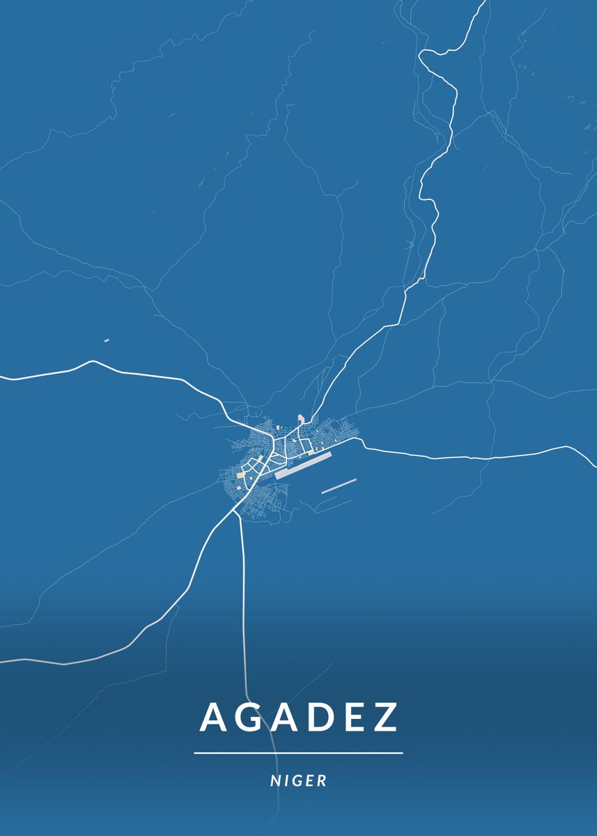 'Agadez Niger' Poster, picture, metal print, paint by MappaMaps | Displate