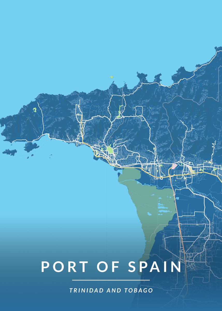 'Port of Spain Trinidad' Poster, picture, metal print, paint by ...