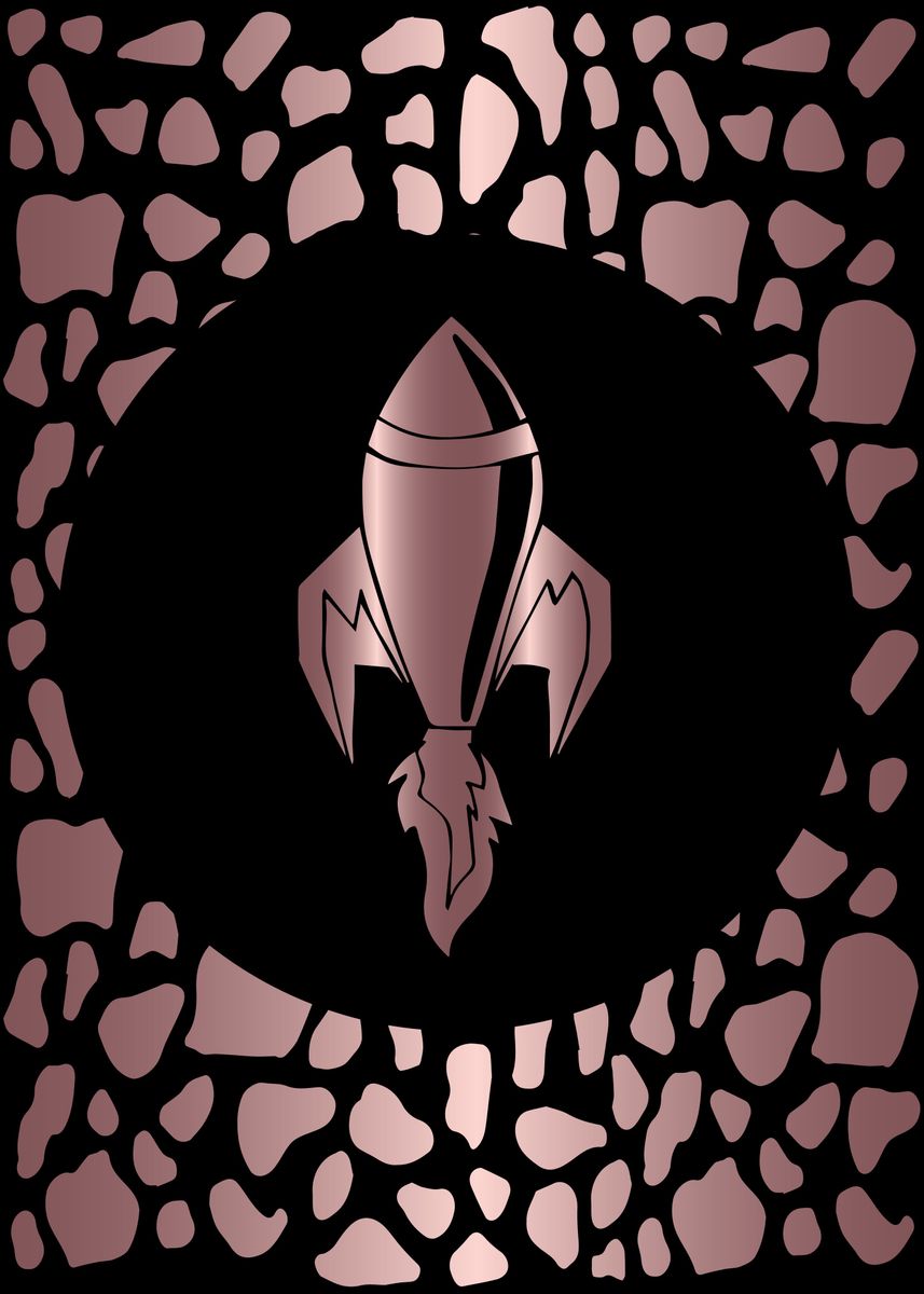 'Rose Gold Rocket Ship 2' Poster by Maricris M | Displate