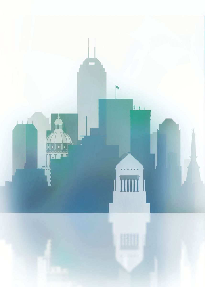 'Indianapolis Skyline' Poster by Dim | Displate