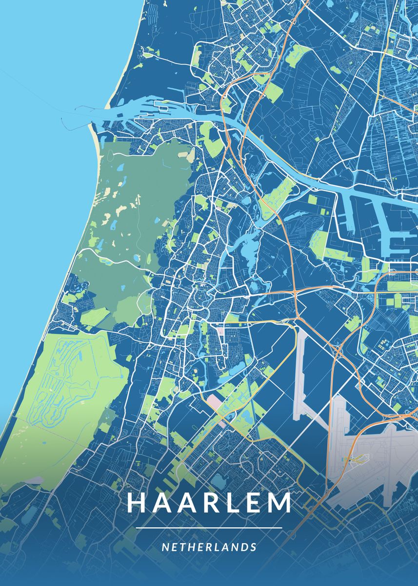 'Haarlem Netherlands' Poster, picture, metal print, paint by MappaMaps ...