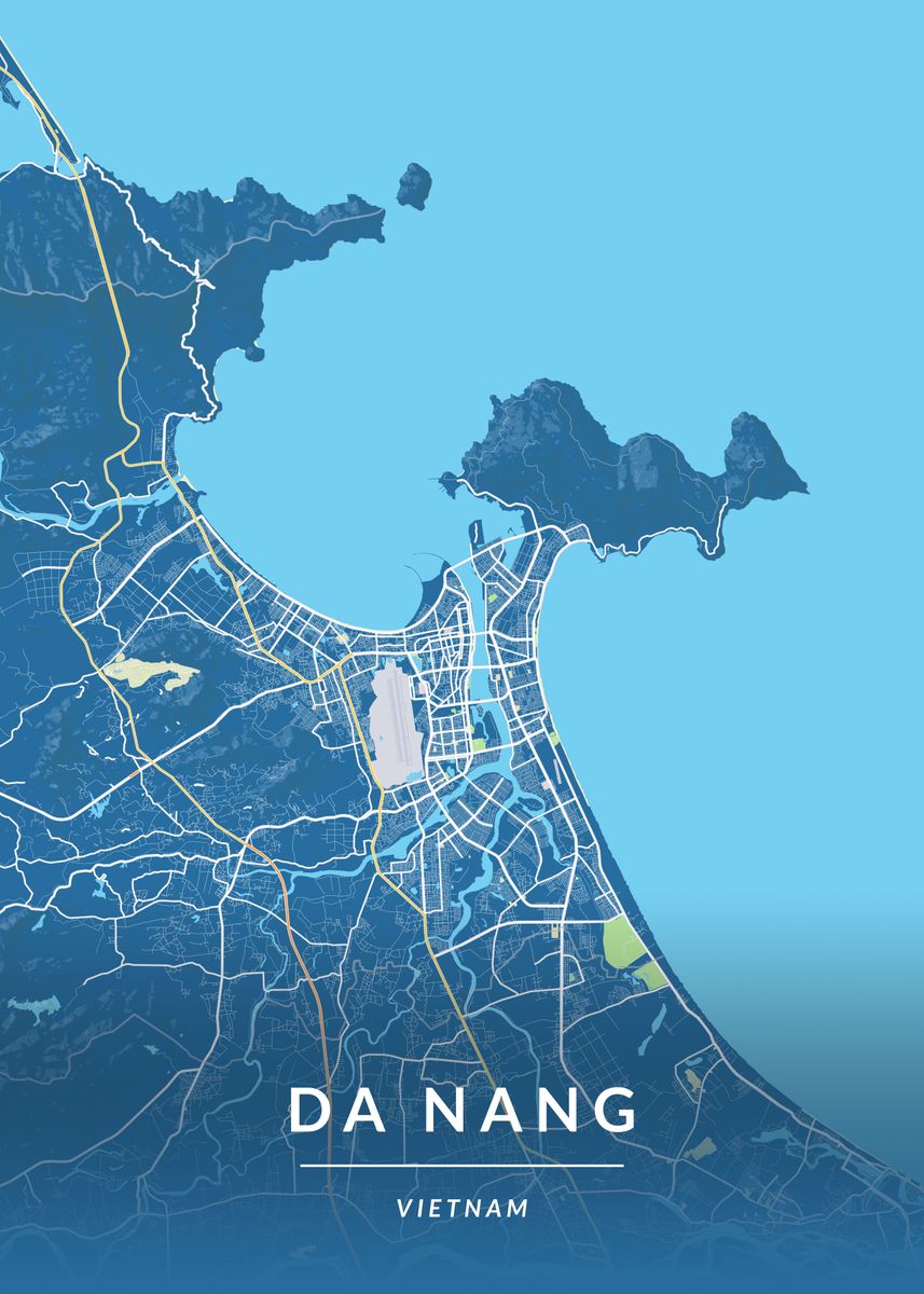'Da Nang Vietnam' Poster, picture, metal print, paint by MappaMaps ...