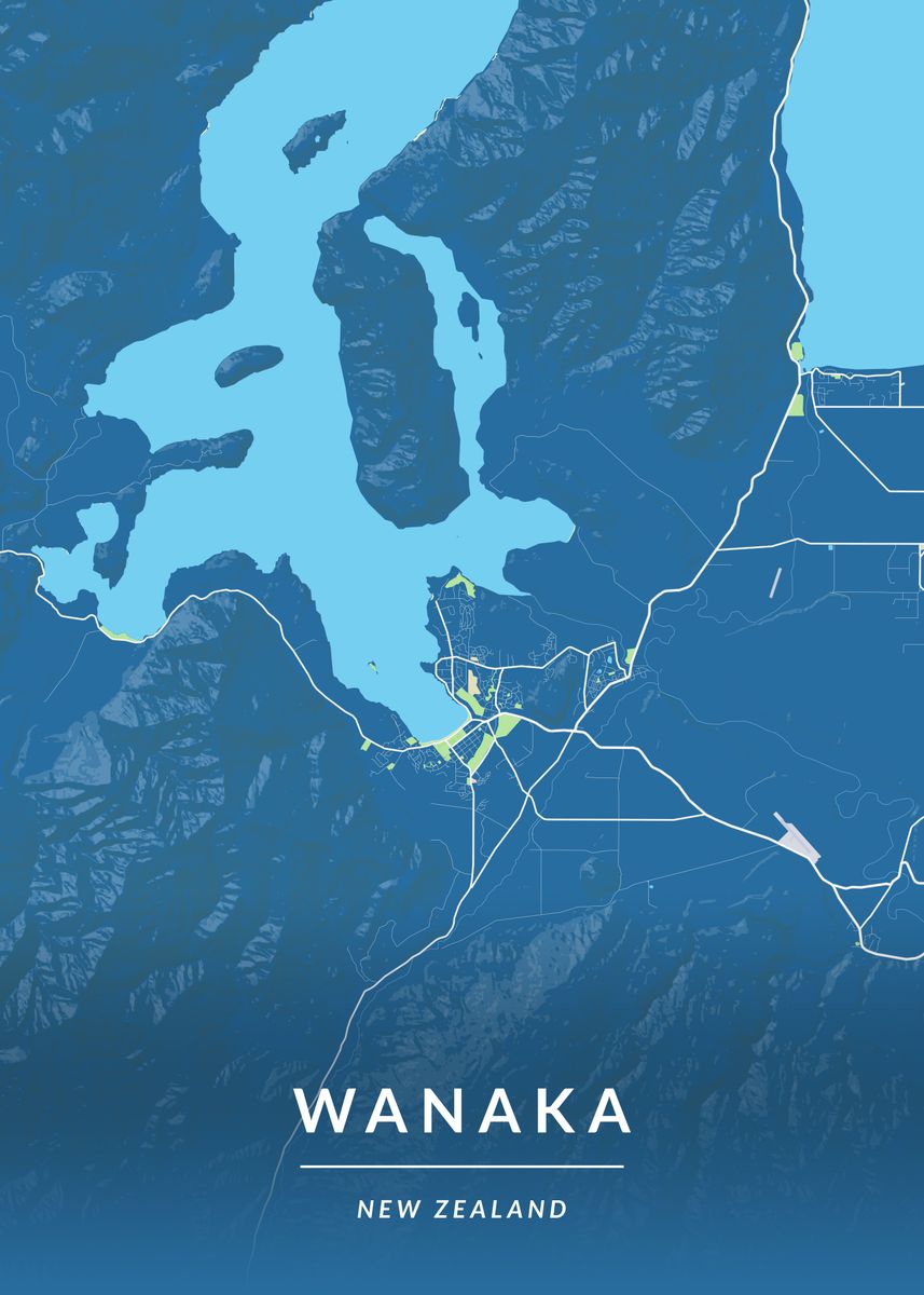 'Wanaka New Zealand' Poster by MappaMaps | Displate