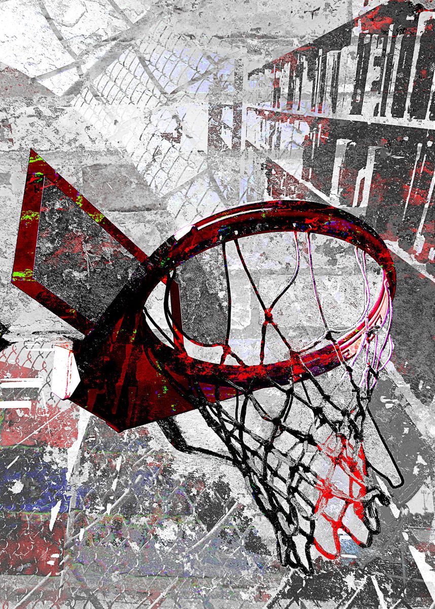 'Basketball art city 5' Poster, picture, metal print, paint by ...