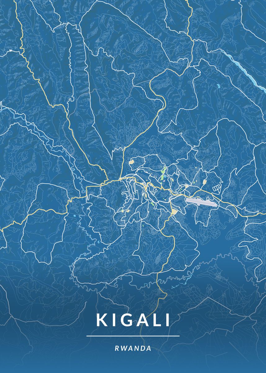 'Kigali Rwanda' Poster by MappaMaps | Displate