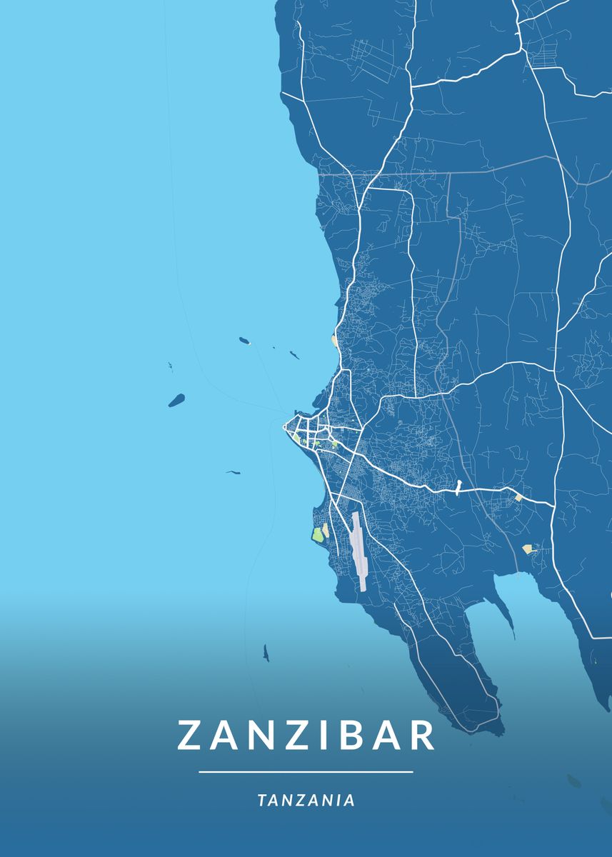 'Zanzibar Tanzania' Poster, picture, metal print, paint by MappaMaps ...