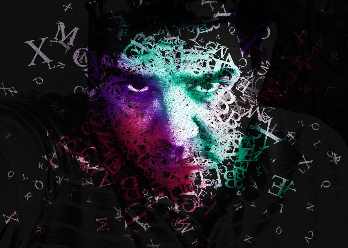 'face text art 01' Poster by Fulanito Net | Displate