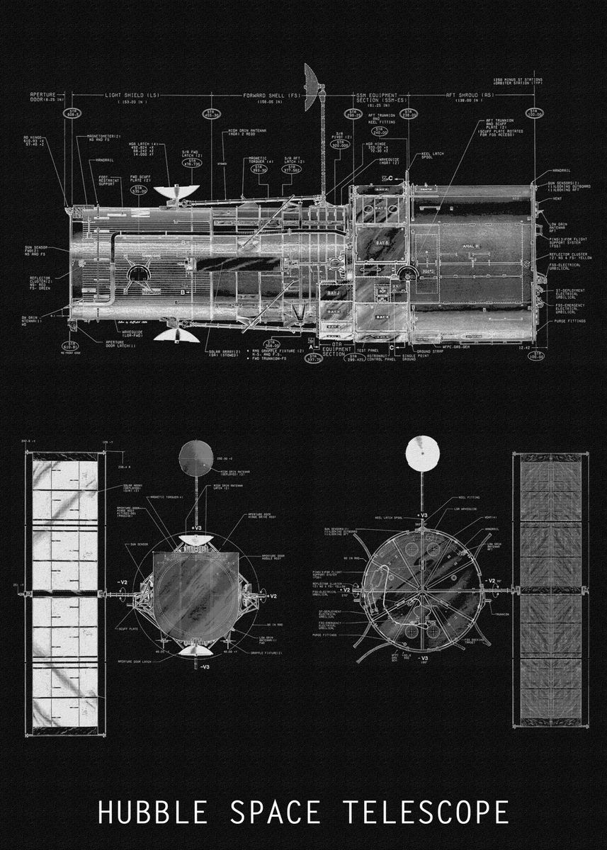'HUBBLE SPACE TELESCOPE' Poster, picture, metal print, paint by ...