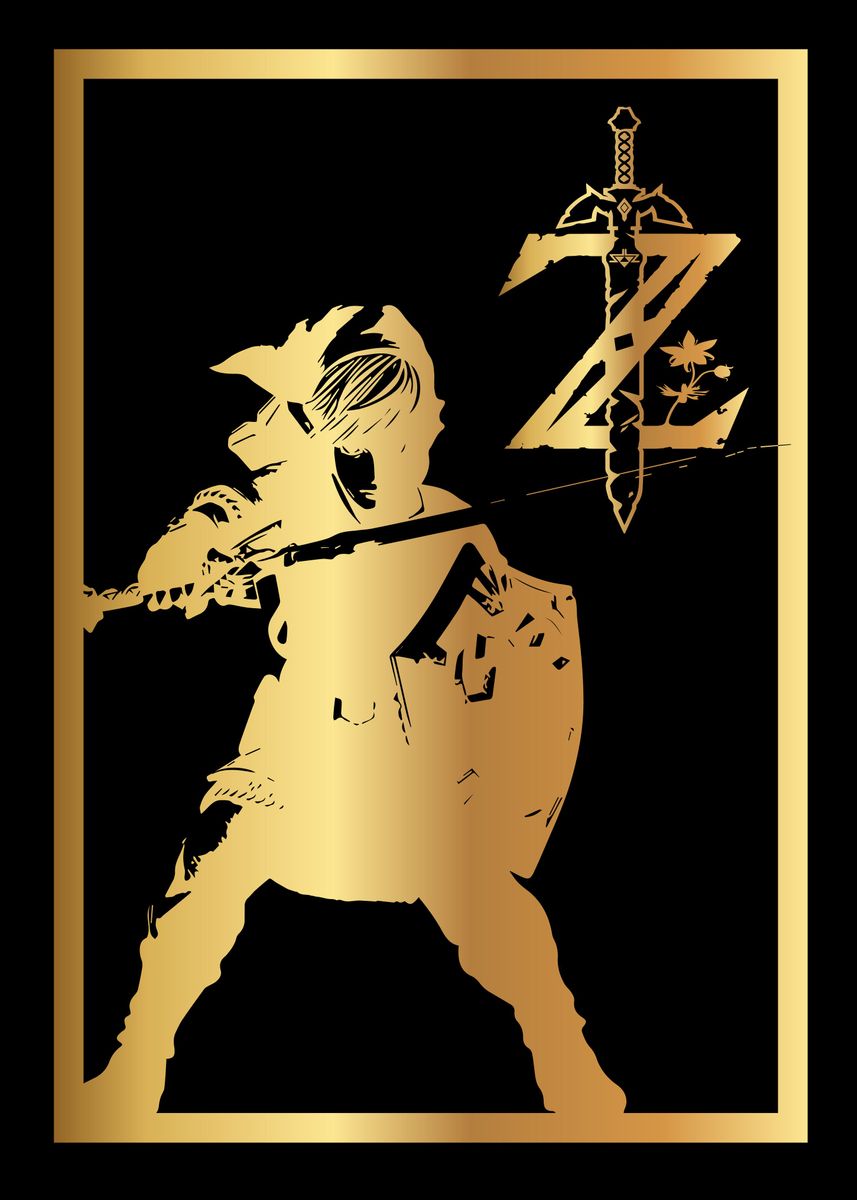 'Zelda Link Gold 9' Poster, picture, metal print, paint by Maricris M ...