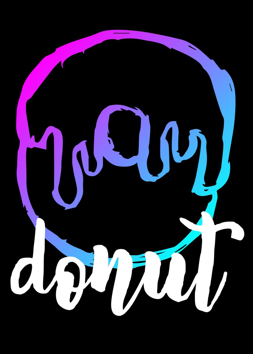 'Neon Donut Food 12' Poster, picture, metal print, paint by Maricris M ...