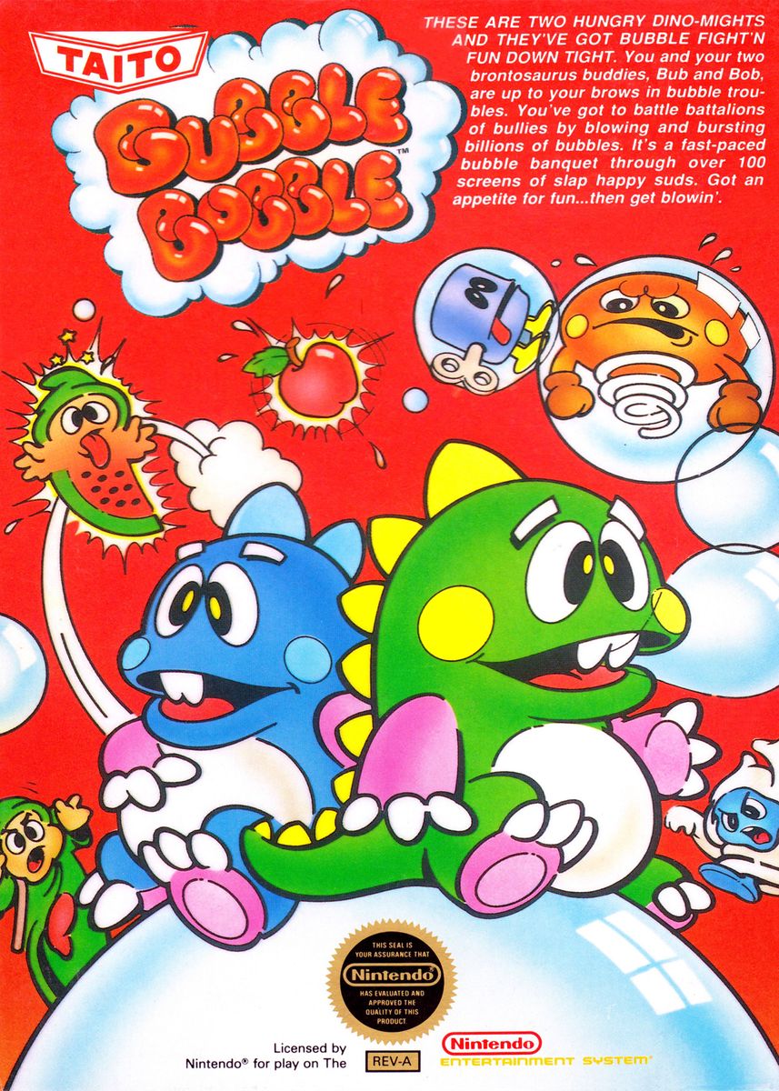 'Bubble Bobble' Poster, picture, metal print, paint by Retro Kingdom ...