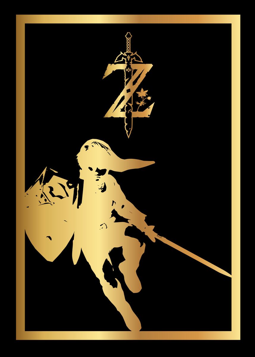 'Zelda Link Gold 22' Poster, picture, metal print, paint by Maricris M ...