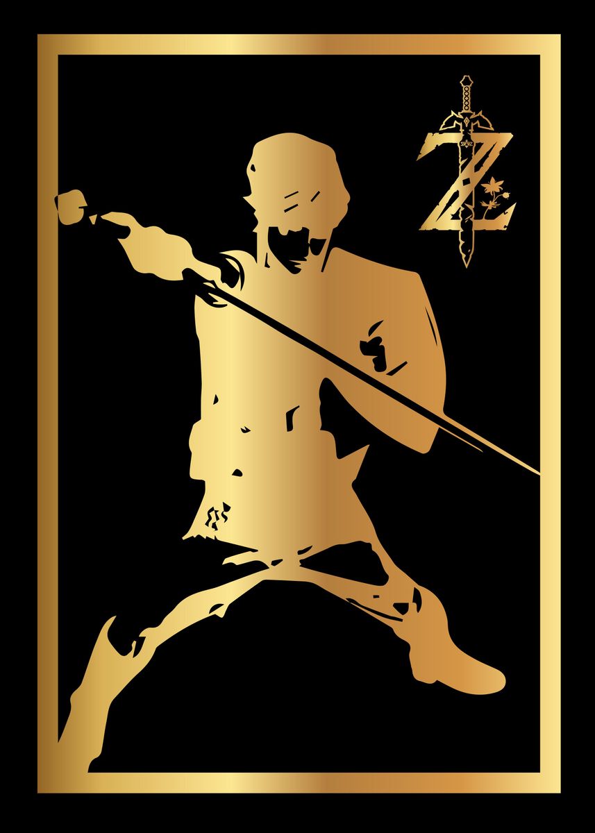 'Zelda Link Gold 15' Poster, picture, metal print, paint by Maricris M ...
