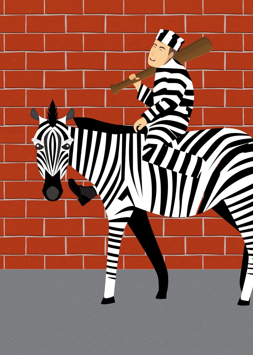 ' Prisoner and zebra' Poster, picture, metal print, paint by Michal ...