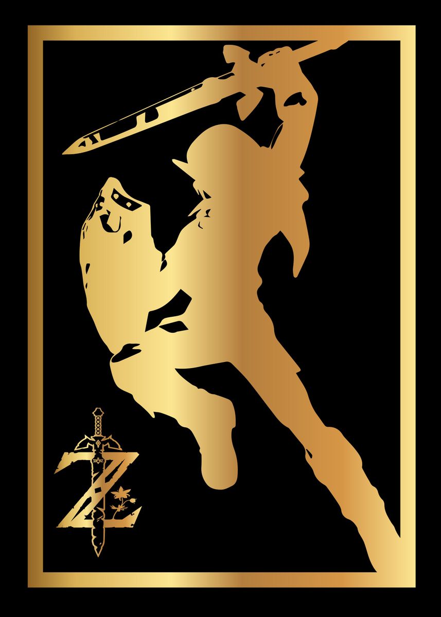 'Zelda Link Gold 17' Poster, picture, metal print, paint by Maricris M ...