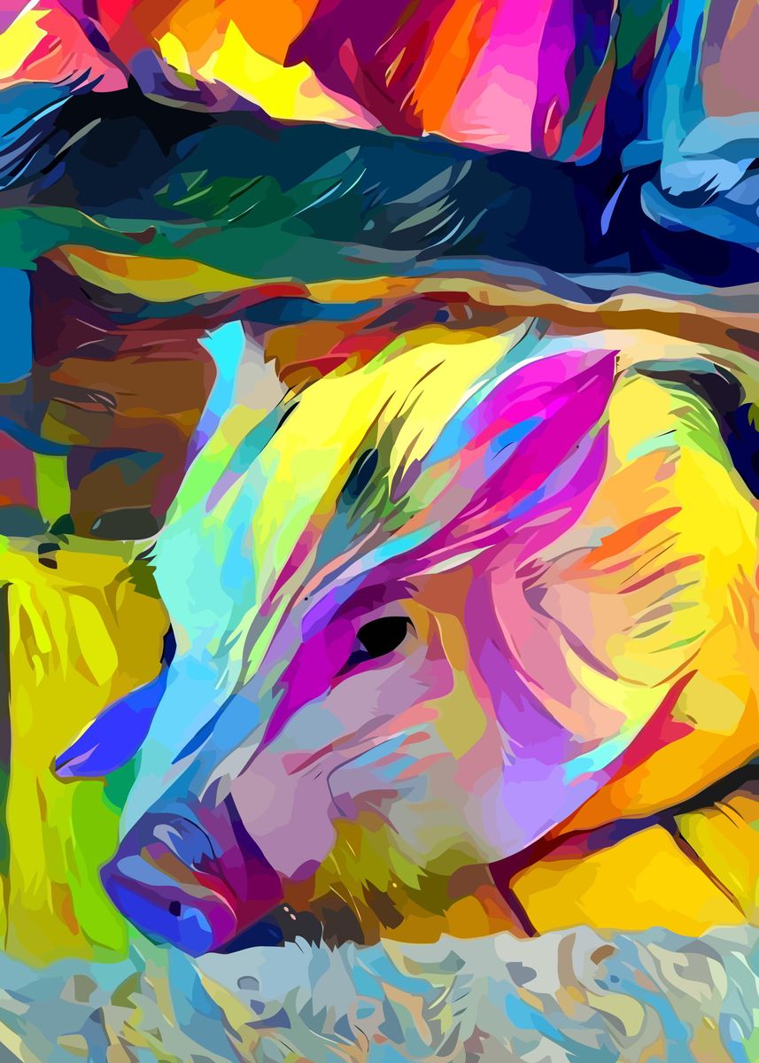 'Mini Pig' Poster by Whoisangulo Angulo | Displate