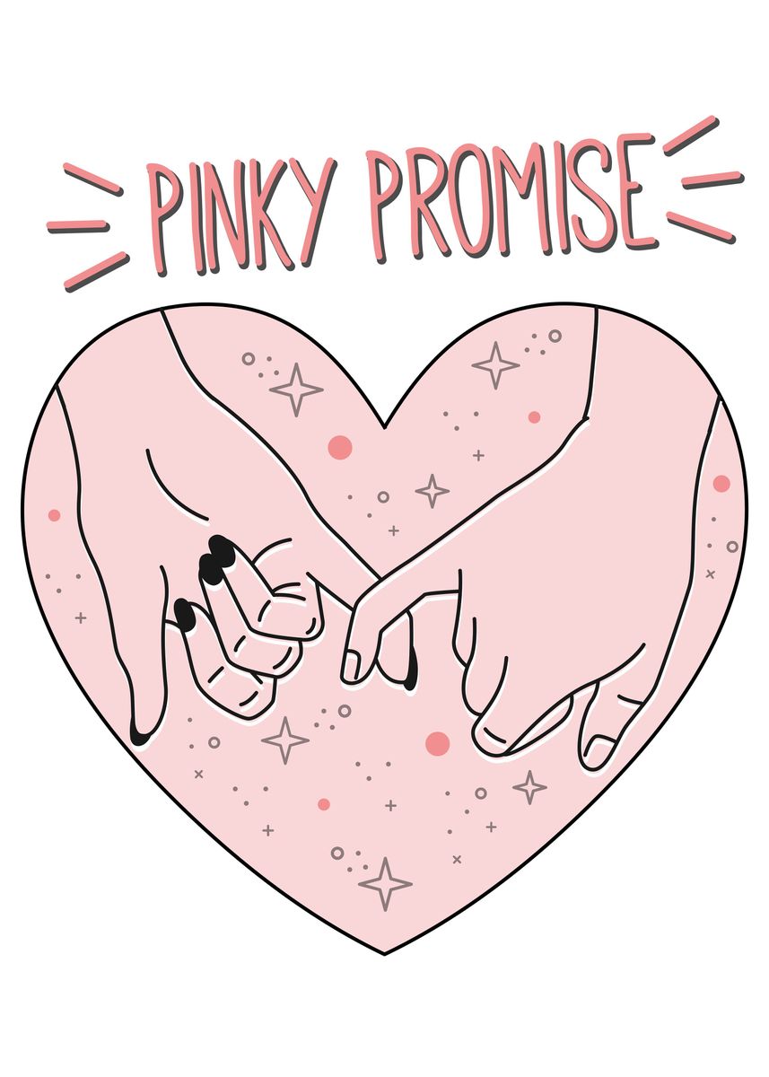 'Pinky Promise' Poster, picture, metal print, paint by Retro Freak ...