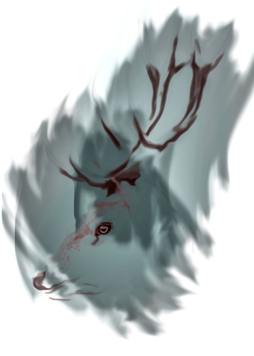 'Deer in mist' Poster by Erika | Displate