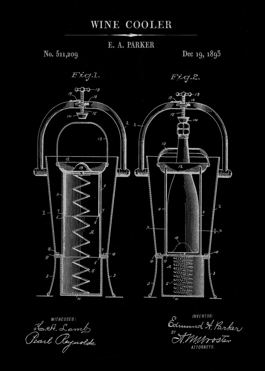 'Alcohol Patent' Poster, picture, metal print, paint by Nikita Abakumov ...