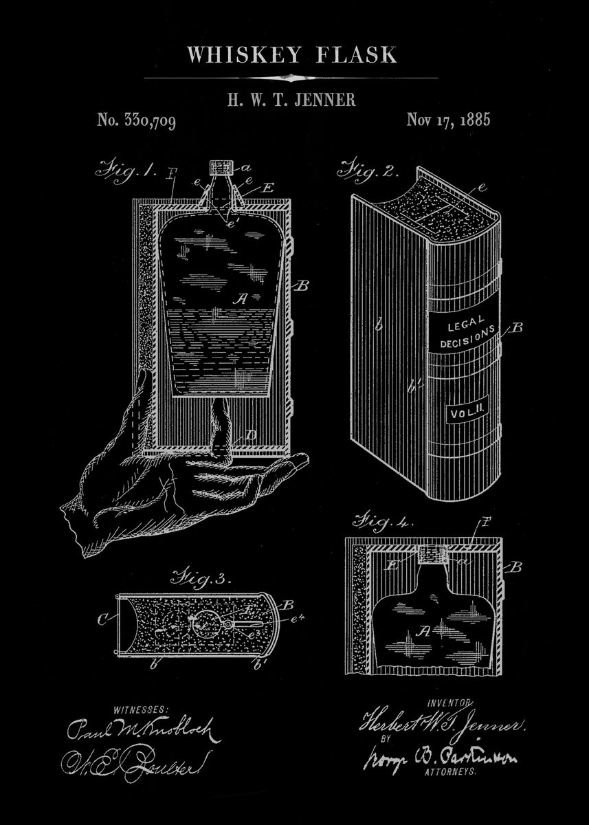 'Alcohol Patent' Poster, picture, metal print, paint by Nikita Abakumov ...