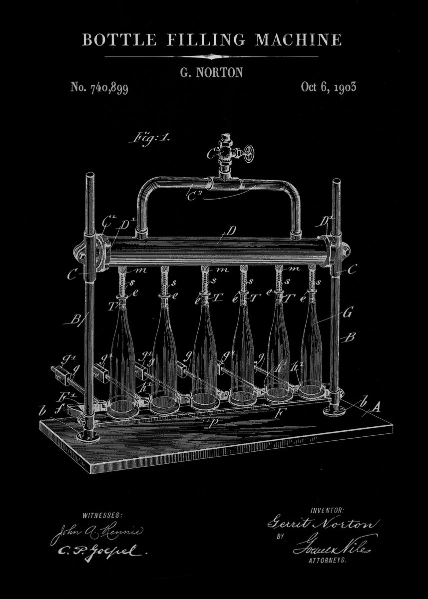 'Alcohol Patent' Poster, picture, metal print, paint by Nikita Abakumov ...