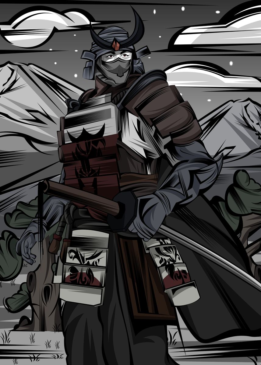 'Japanese Samurai Orochi' Poster, picture, metal print, paint by Mufaat ...