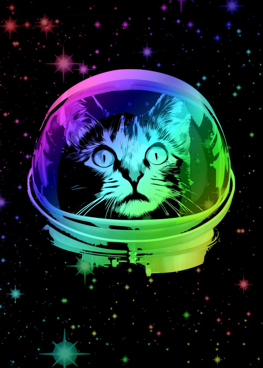 'Space Cat' Poster by Ellie Queen | Displate