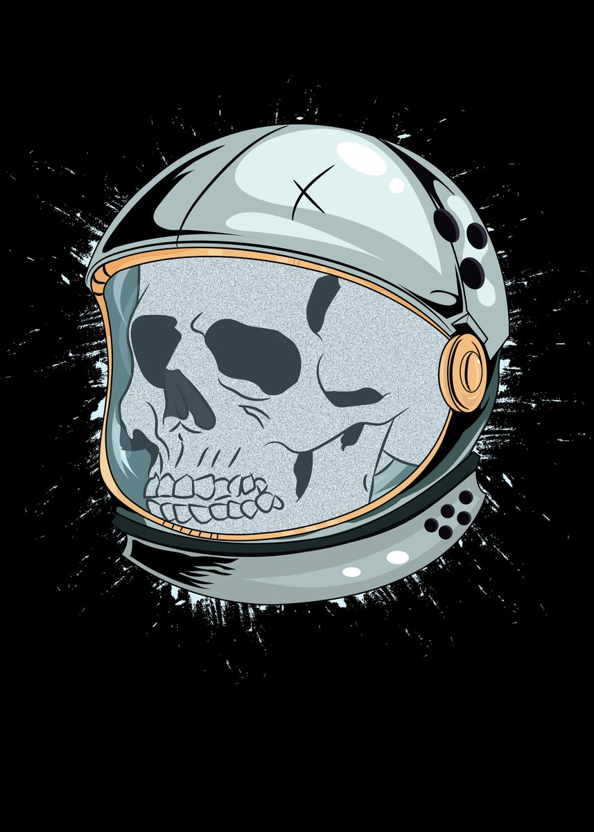 'Astro Skull' Poster, picture, metal print, paint by Emanuely Heyt ...