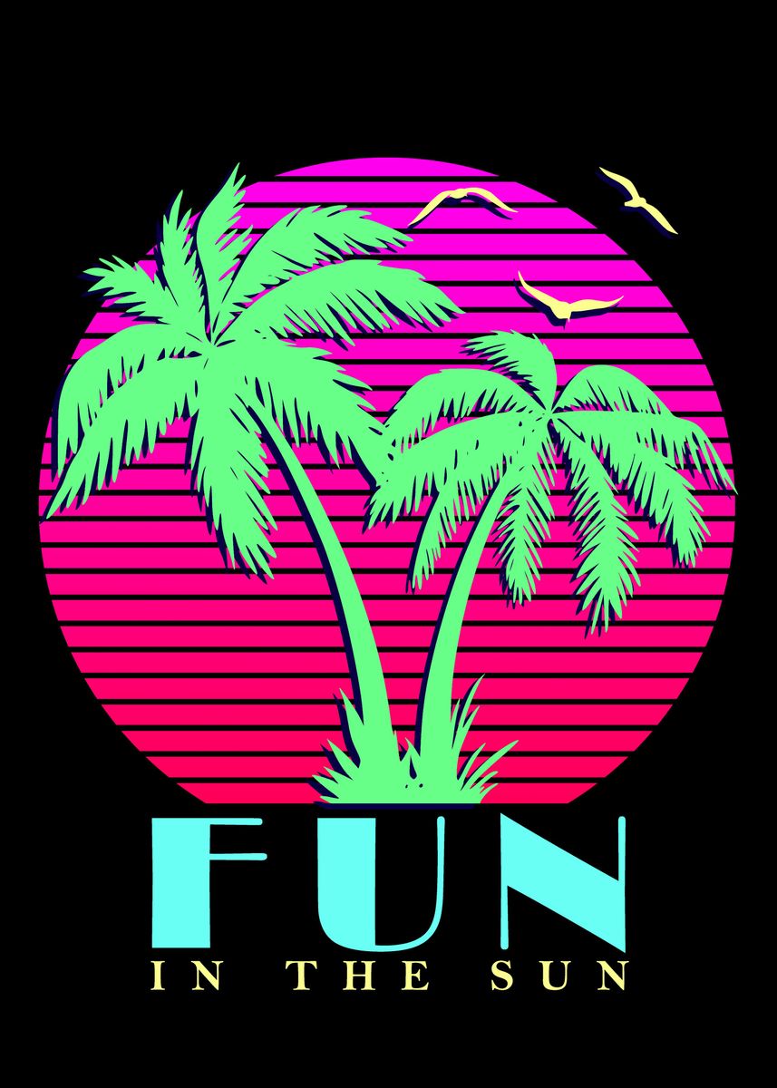 'Fun In The Sun Pink Sunset' Poster by El Tropico | Displate
