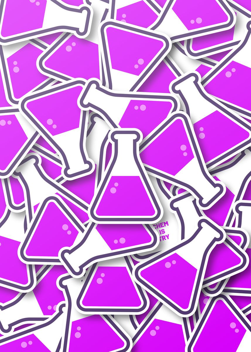 'Purple Chemical Flask' Poster, picture, metal print, paint by Oriza Creativa | Displate