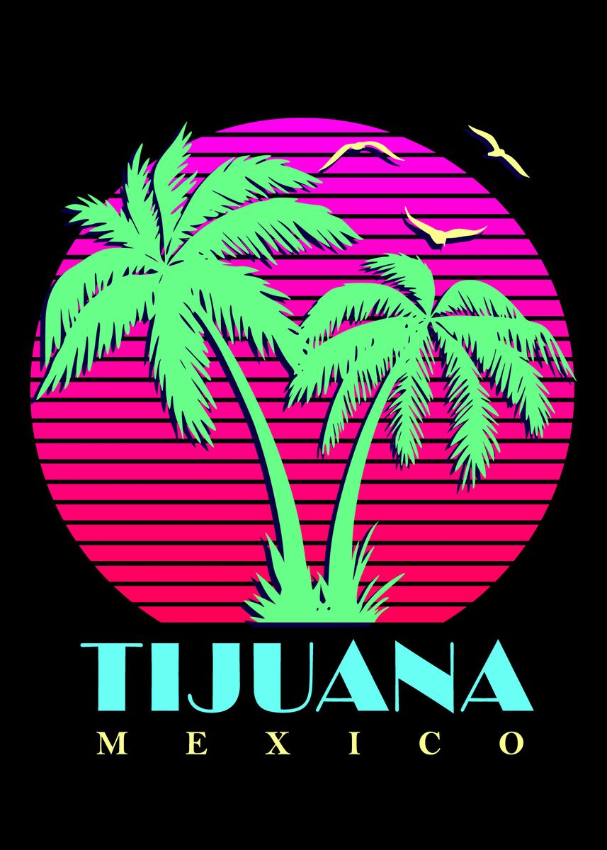 'Tijuana Mexico Pink Sunset' Poster by El Tropico | Displate