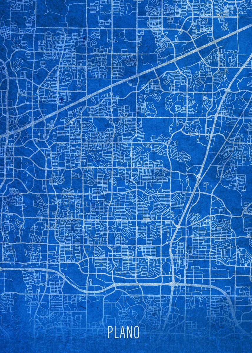 'Plano Texas City Streets' Poster by Design Turnpike | Displate