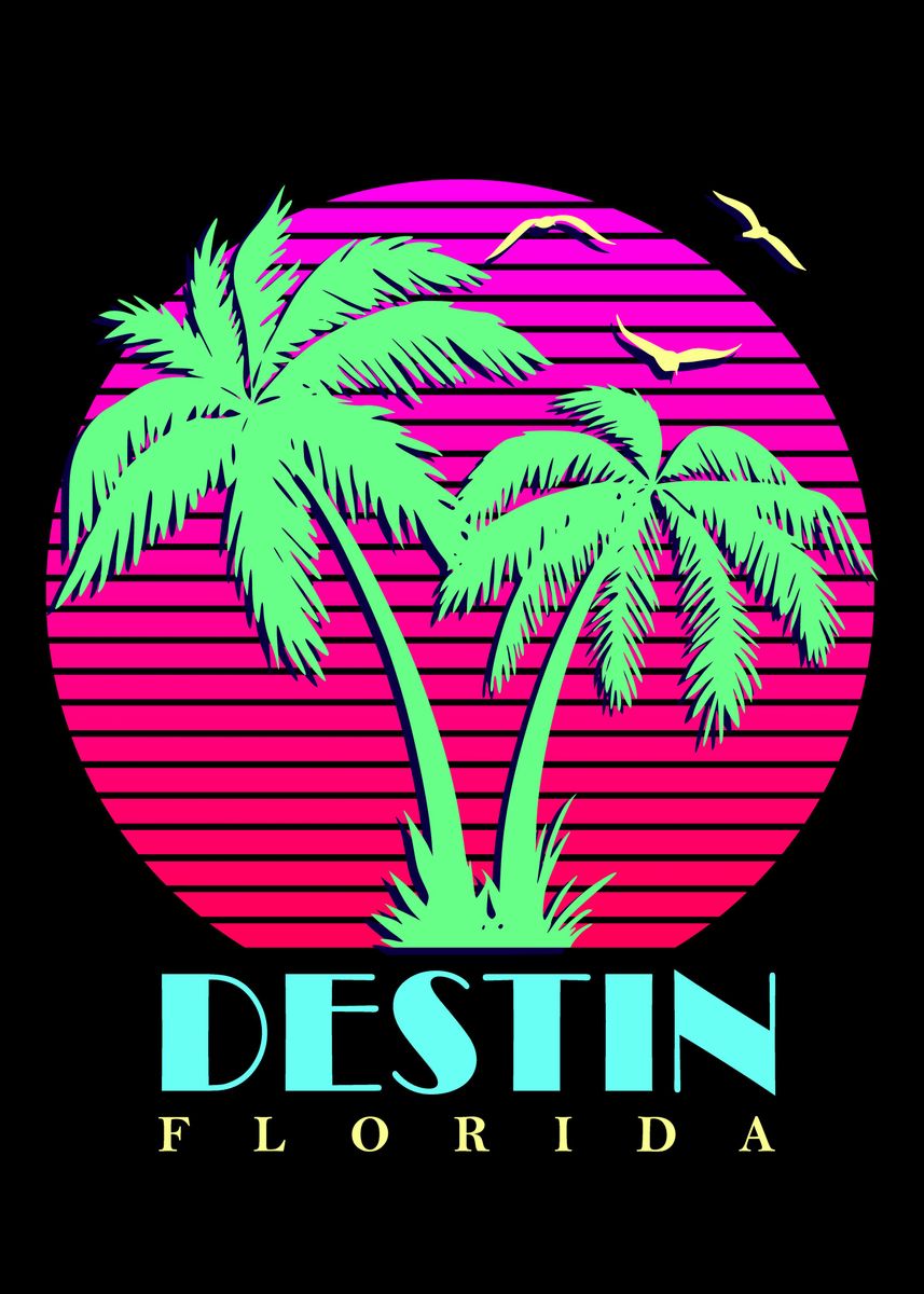 'Destin Florida Pink Sunset' Poster by El Tropico | Displate