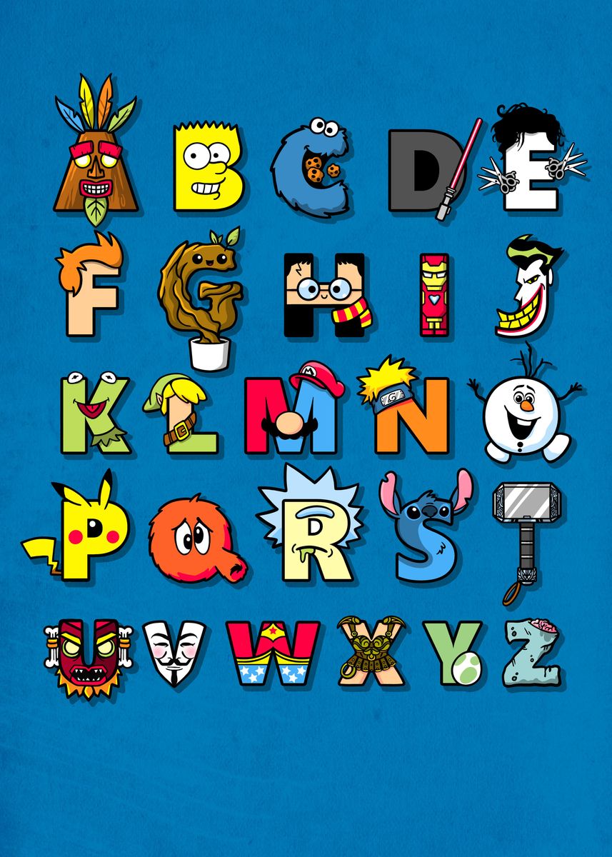 'ABC nerd' Poster, picture, metal print, paint by NemiMakeit Fadda ...