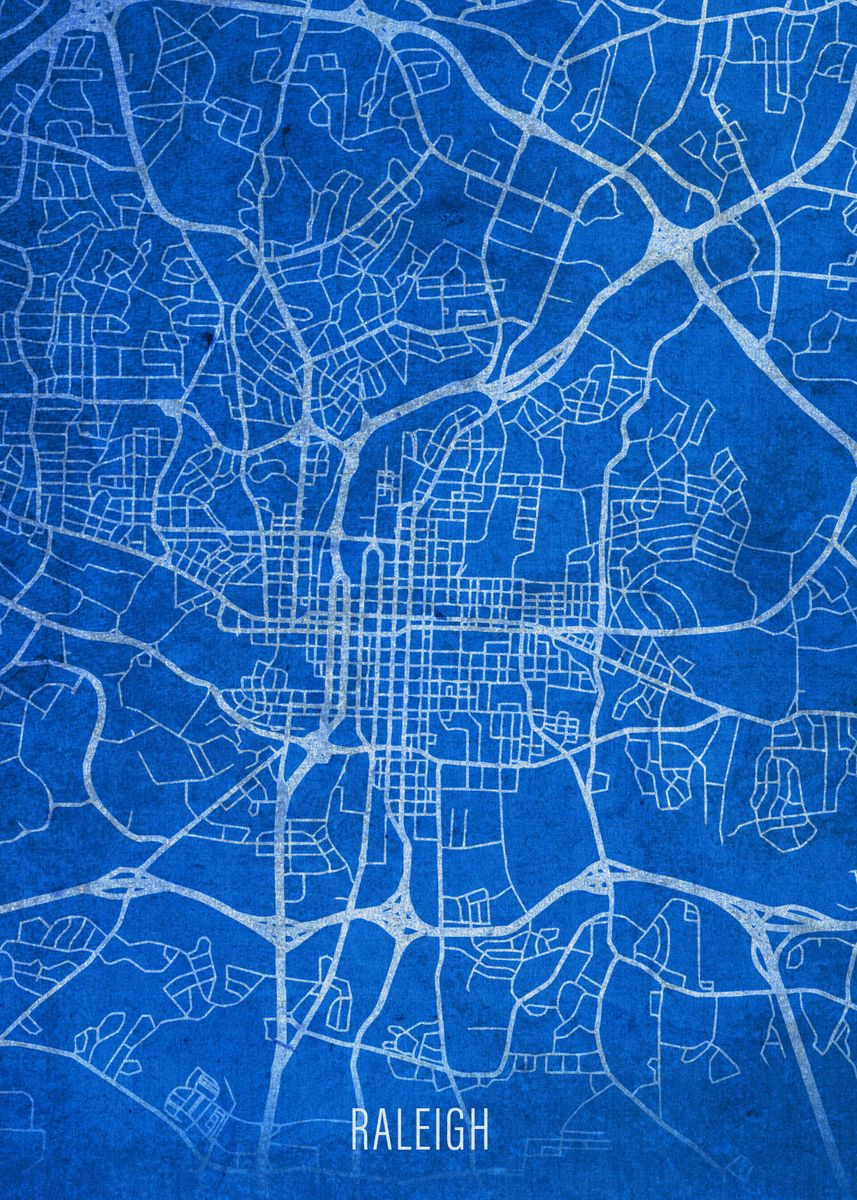 'Raleigh North Carolina Map' Poster by Design Turnpike | Displate